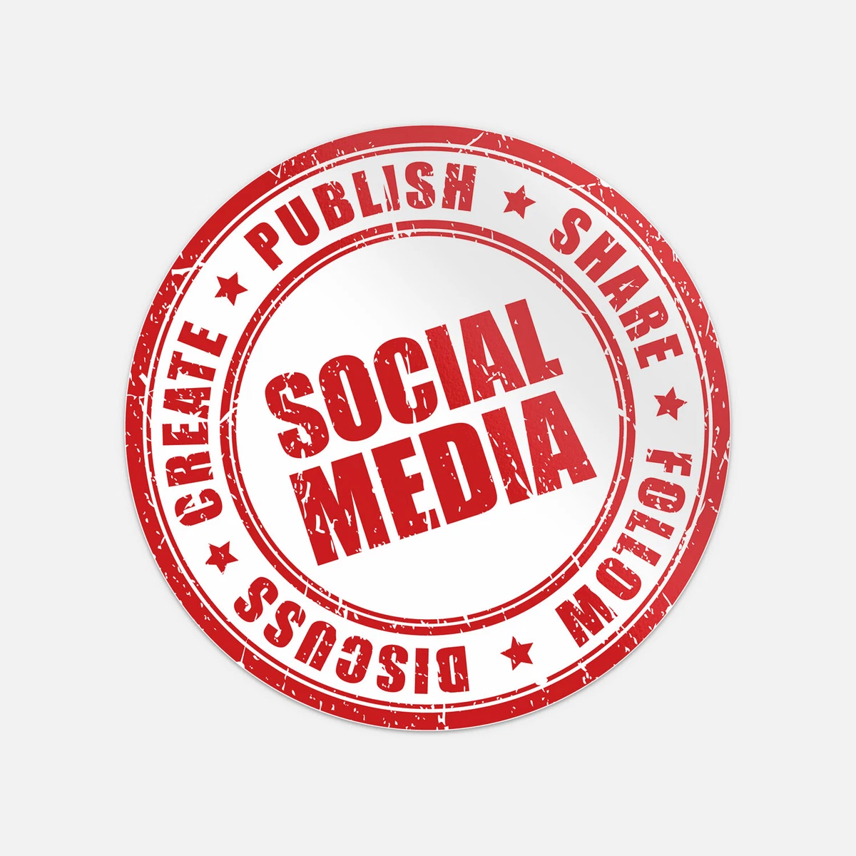 DOPASTICKER Social Media Red Publish Sticker Decal Waterproof Sticker ...