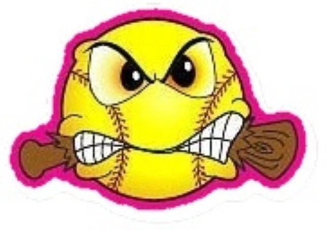 DOPASTICKER Softball Fast-Pitch Biting Bat Sticker Laptop Sticker Phone ...