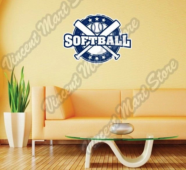 DOPASTICKER Softball Fast Pitch Player Grunge Wall Sticker Room ...