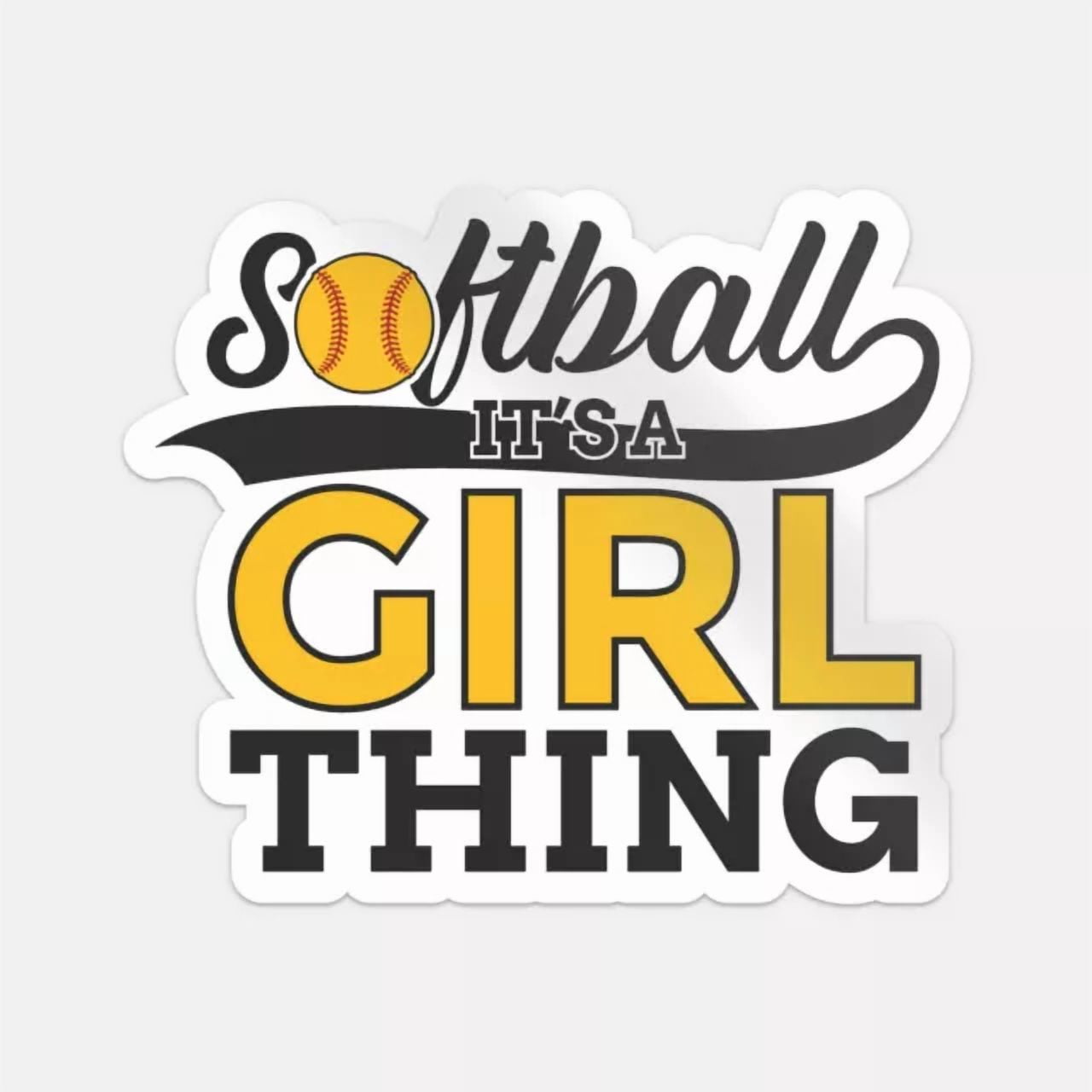 DOPASTICKER Softball Its A Girl Thing Sticker Decal Phone Decal Water ...