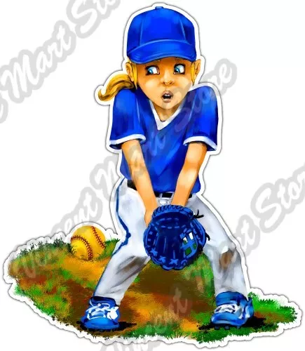 DOPASTICKER Softball Little Girl Glove Pitch Sport Car Sticker Decal ...