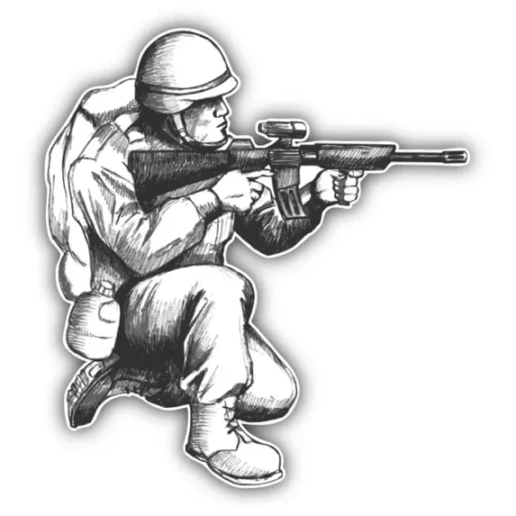 DOPASTICKER Soldier Sketch Sticker Decal Phone Decal Water Bottle ...