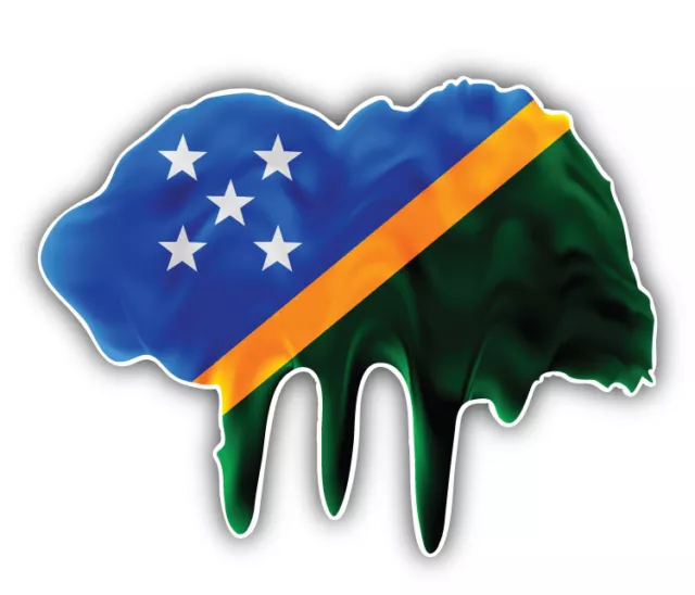 DOPASTICKER Solomon Islands Flag Blot Sticker Decal Phone Decal Water ...