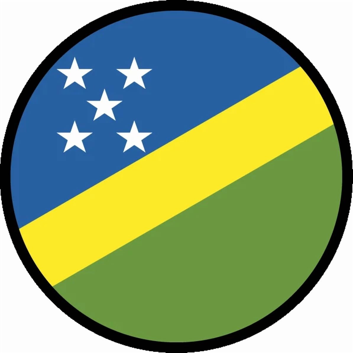 DOPASTICKER Solomon Islands Flag Circle Sticker Decal Phone Decal Water ...