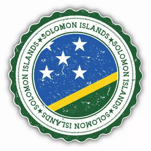 DOPASTICKER Solomon Islands Flag Grunge Rubber Sticker Decal Phone ...
