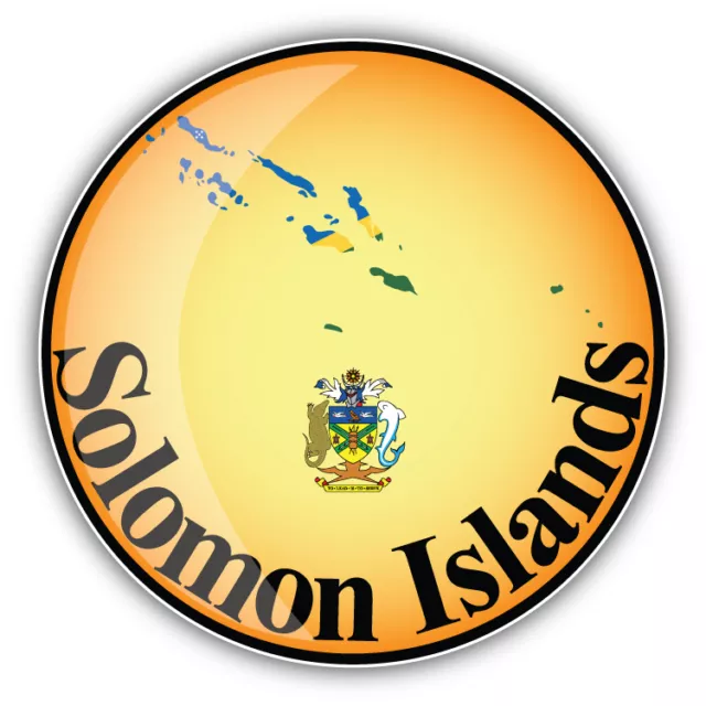 DOPASTICKER Solomon Islands Map Flag Glossy Sticker Decal Phone Decal ...