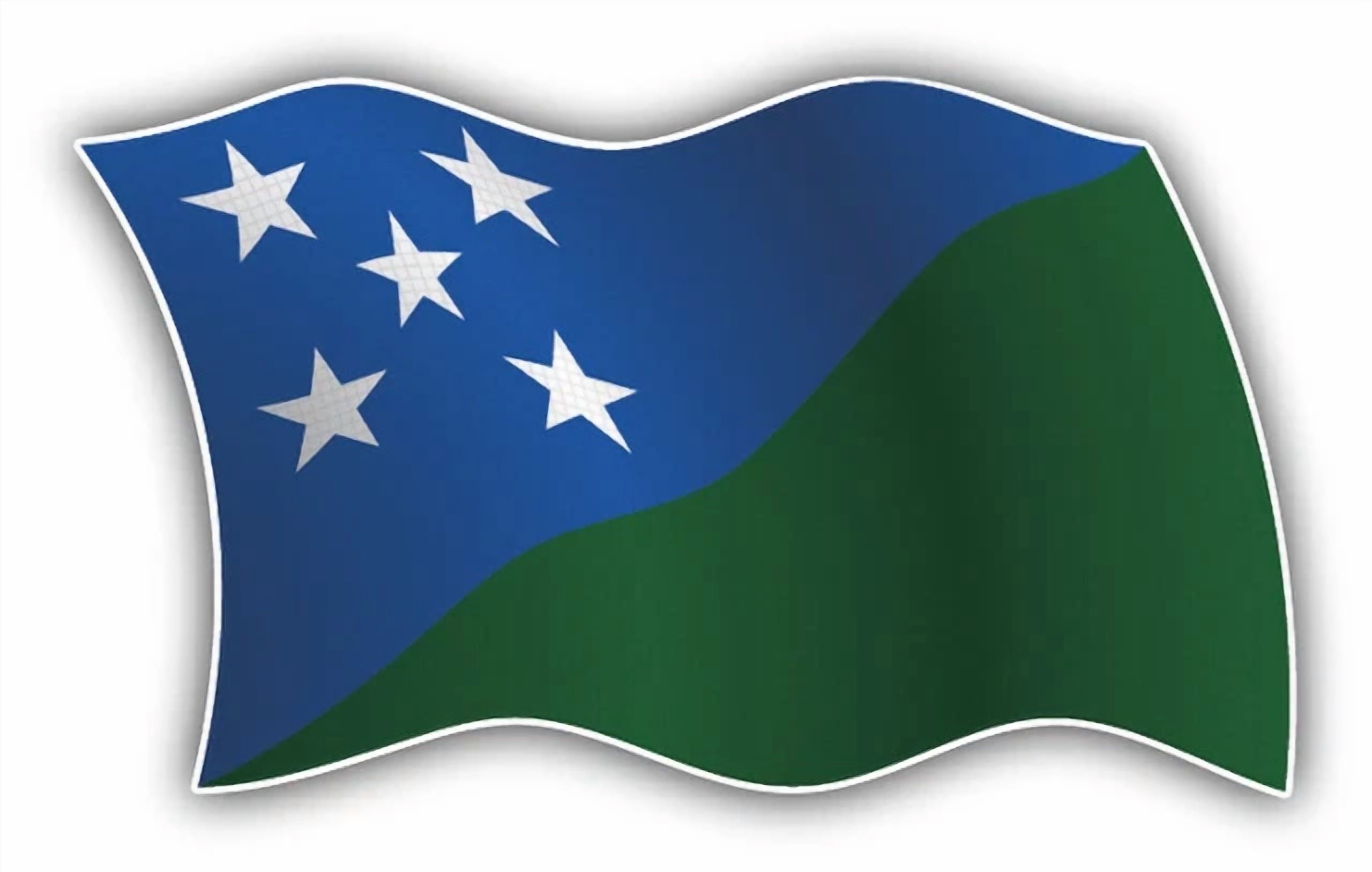 DOPASTICKER Solomon Islands Wavy Flag Sticker Decal Phone Decal Water ...