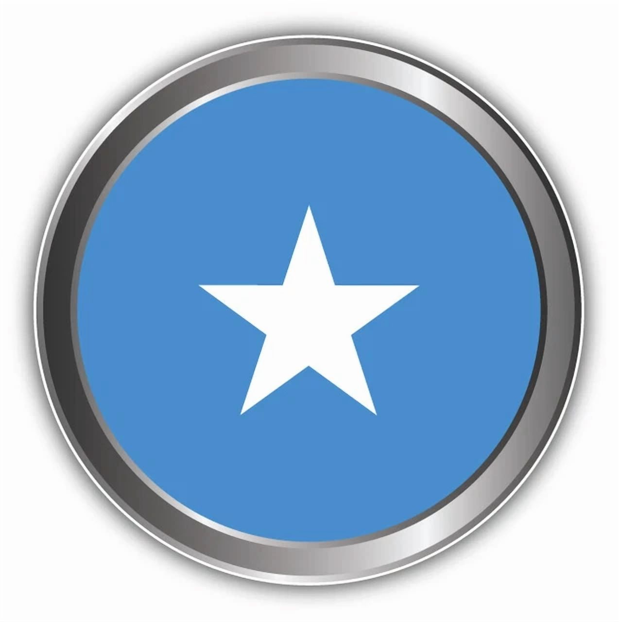 DOPASTICKER Somalia Flag Silver Sticker Decal Phone Decal Water Bottle ...