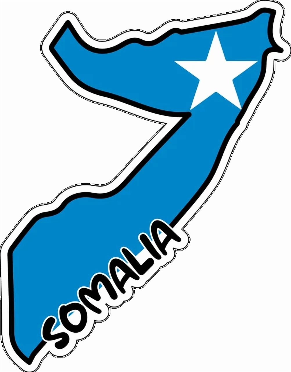 DOPASTICKER Somalia Map Flag Sticker Decal Phone Decal Water Bottle ...
