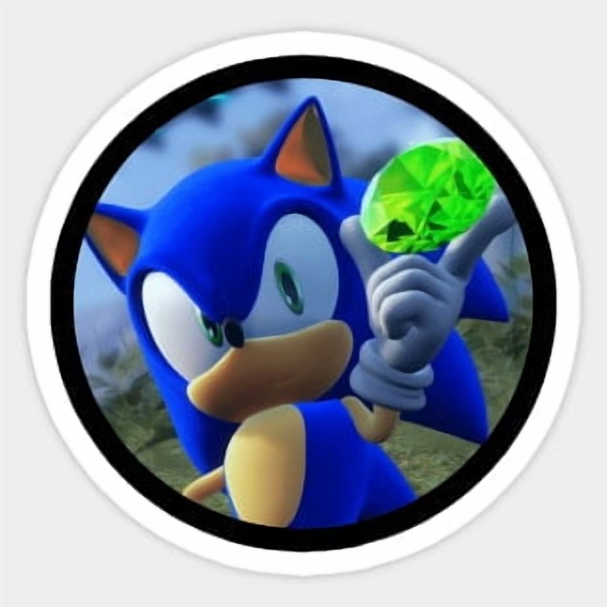 DOPASTICKER Sonic The Hedgehog With Chaos Emerald Sticker & Chaos ...