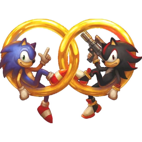 DOPASTICKER Sonic The Hedgehog And Shadow Rings Decorative Laptop ...