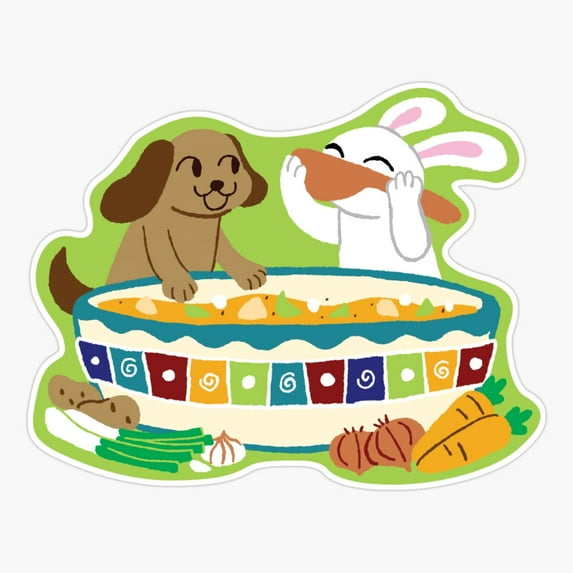 DOPASTICKER Soup Bowl, No Border Sticker, Phone Sticker Water Bottle ...
