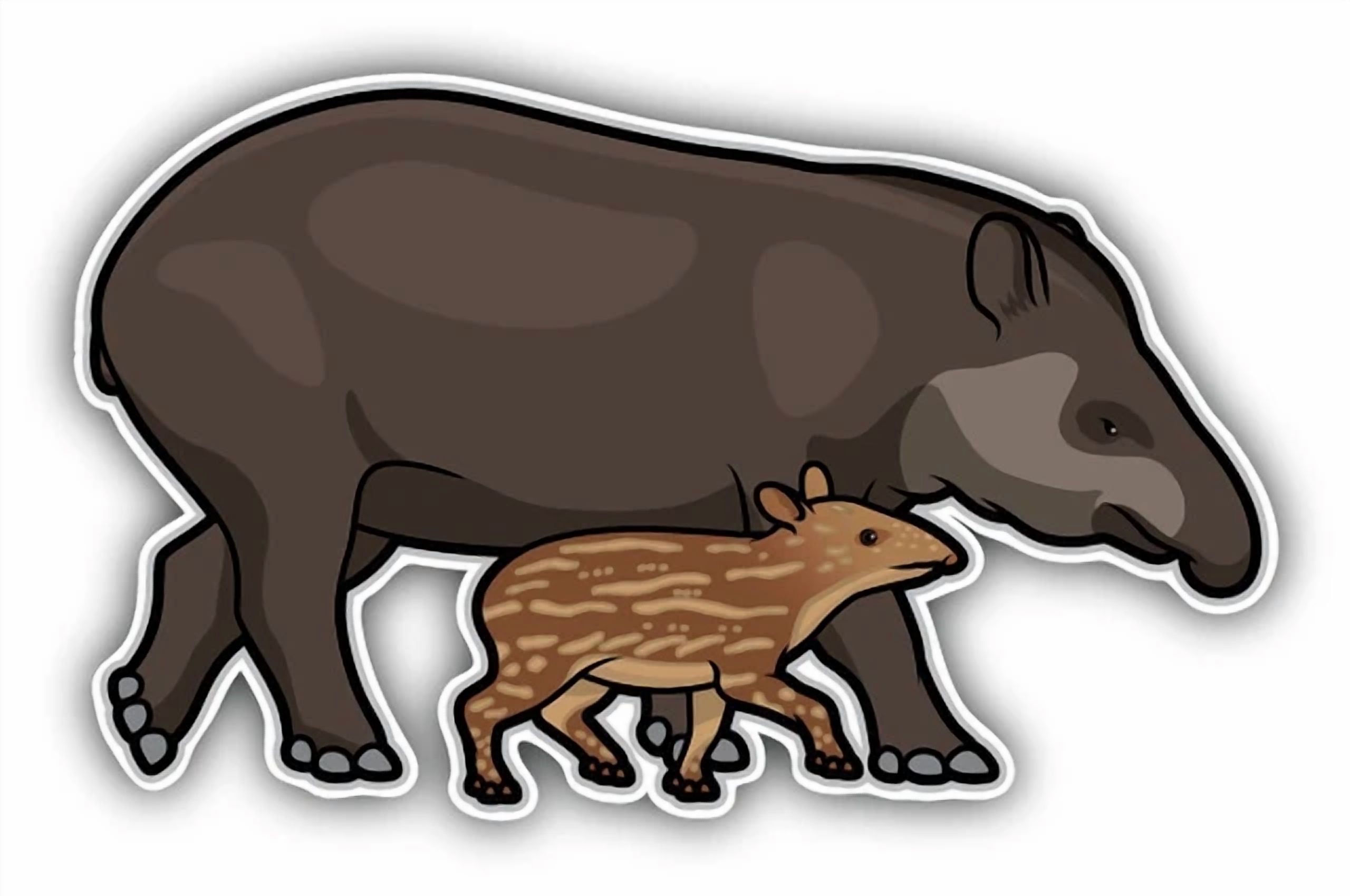 DOPASTICKER South American Tapirs Sticker Decal Phone Decal Water ...