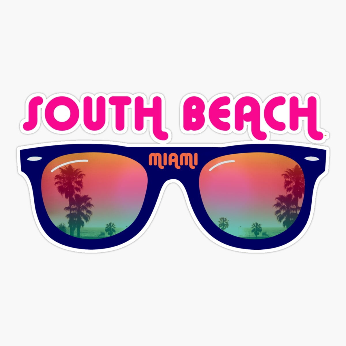 DOPASTICKER South Beach Miami Sticker, Phone Sticker Water Bottle ...