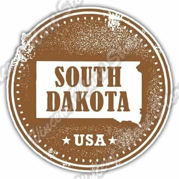 DOPASTICKER South Dakota State Map Usa Grunge Car Sticker Decal Phone ...