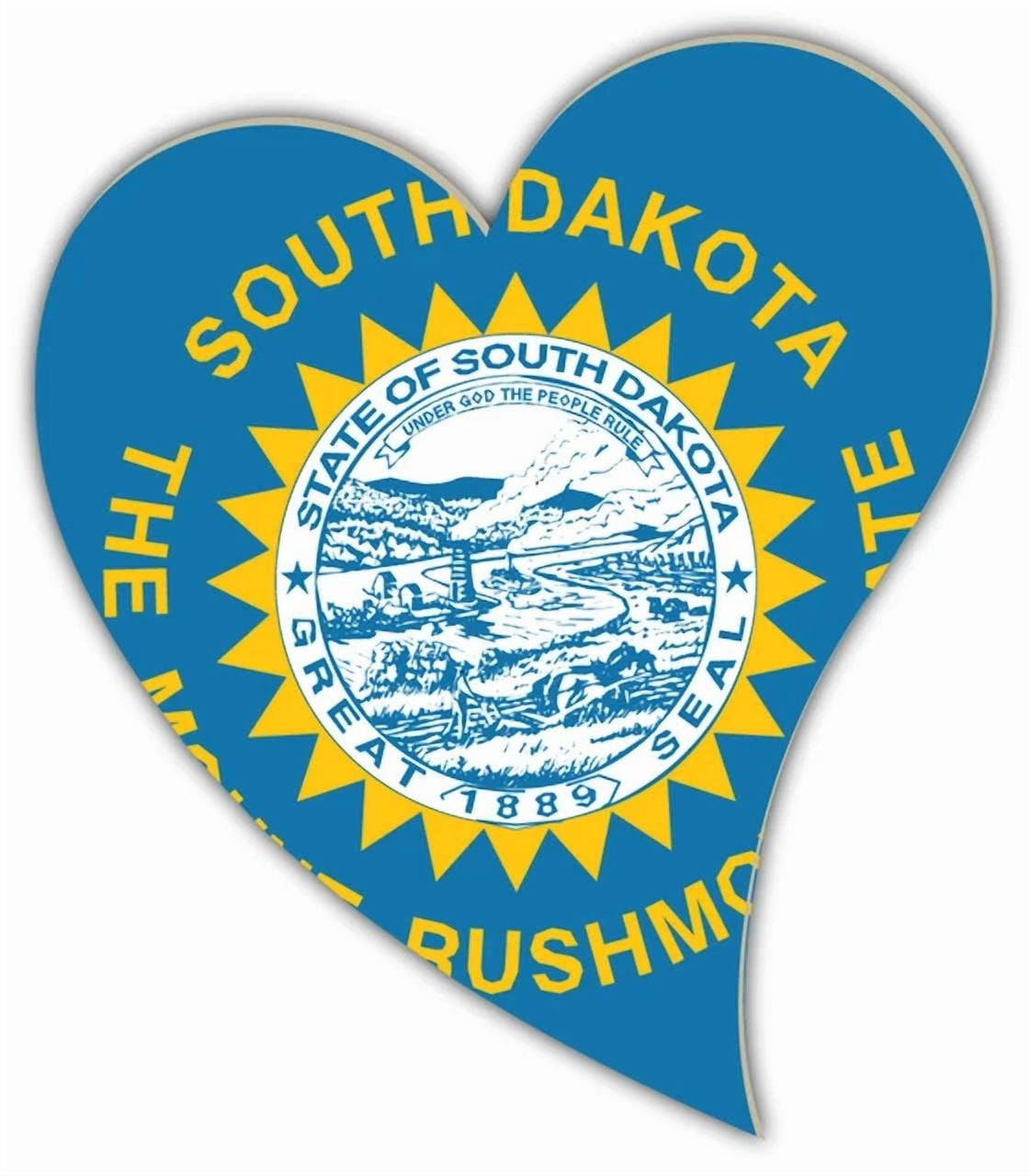 DOPASTICKER South Dakota Usa State Flag Heart Icon Car Sticker Decal ...