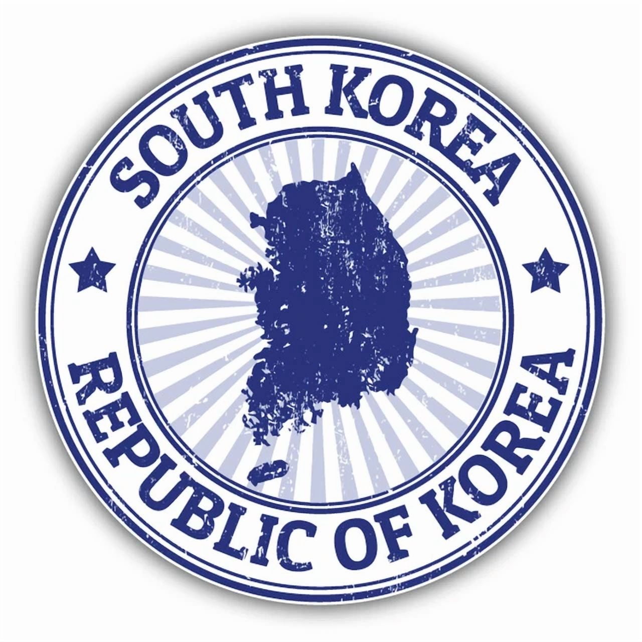 DOPASTICKER South Korea Map Grunge Rubber Sticker Decal Phone Decal ...