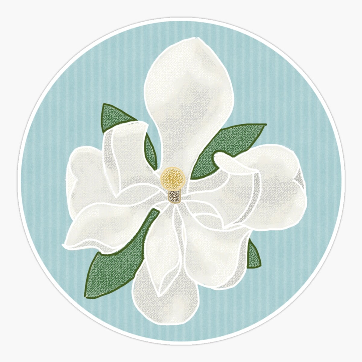 DOPASTICKER Southern Magnolia Botanical Illustration Sticker, Phone ...