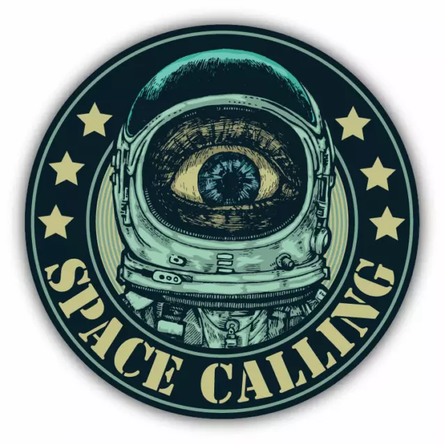 DOPASTICKER Space Calling Emblem Astronaut Nasa Sticker Decal Phone ...