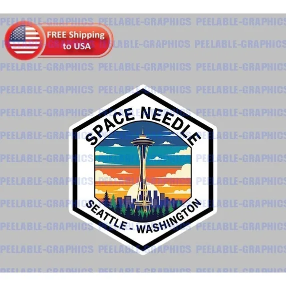 DOPASTICKER Space Needle Seattle Washington Tablet Luggage Sticker ...