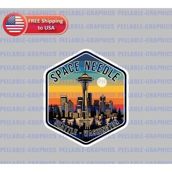 DOPASTICKER Space Needle Seattle Washington Tablet Luggage Sticker ...
