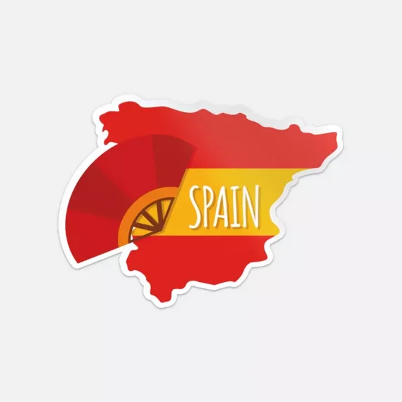 DOPASTICKER Spain Europe World Travel Map Flag Badge Sticker Decal ...