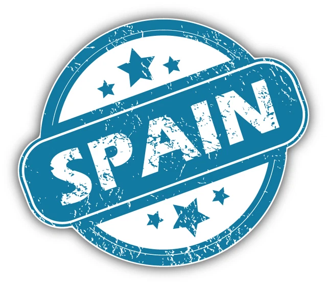 DOPASTICKER Spain Grunge Stamp Sticker Decal Phone Decal Water Bottle ...