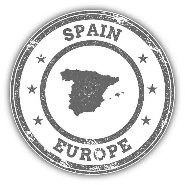 DOPASTICKER Spain Map Europe Grunge Rubber Sticker Decal Phone Decal ...