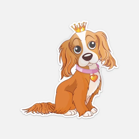 DOPASTICKER Spaniel Dog King Cute Animal Sticker Decal Phone Decal ...