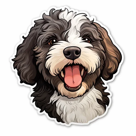 DOPASTICKER Spanish Water Dog Car Sticker Dogs Sticker Phone Sticker ...