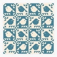 DOPASTICKER Sparrows Cheater Quilt Petrol Blue Cream Block Print ...