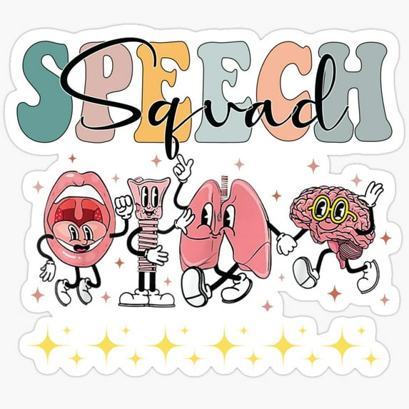 DOPASTICKER Speech Squad Speech Therapy Crew Cute Speech Pathologist ...