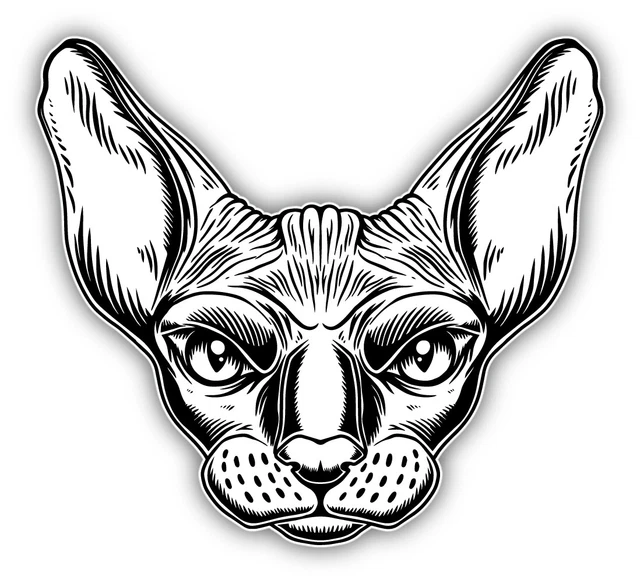 DOPASTICKER Sphynx Cat Head Sticker Decal Phone Decal Water Bottle ...