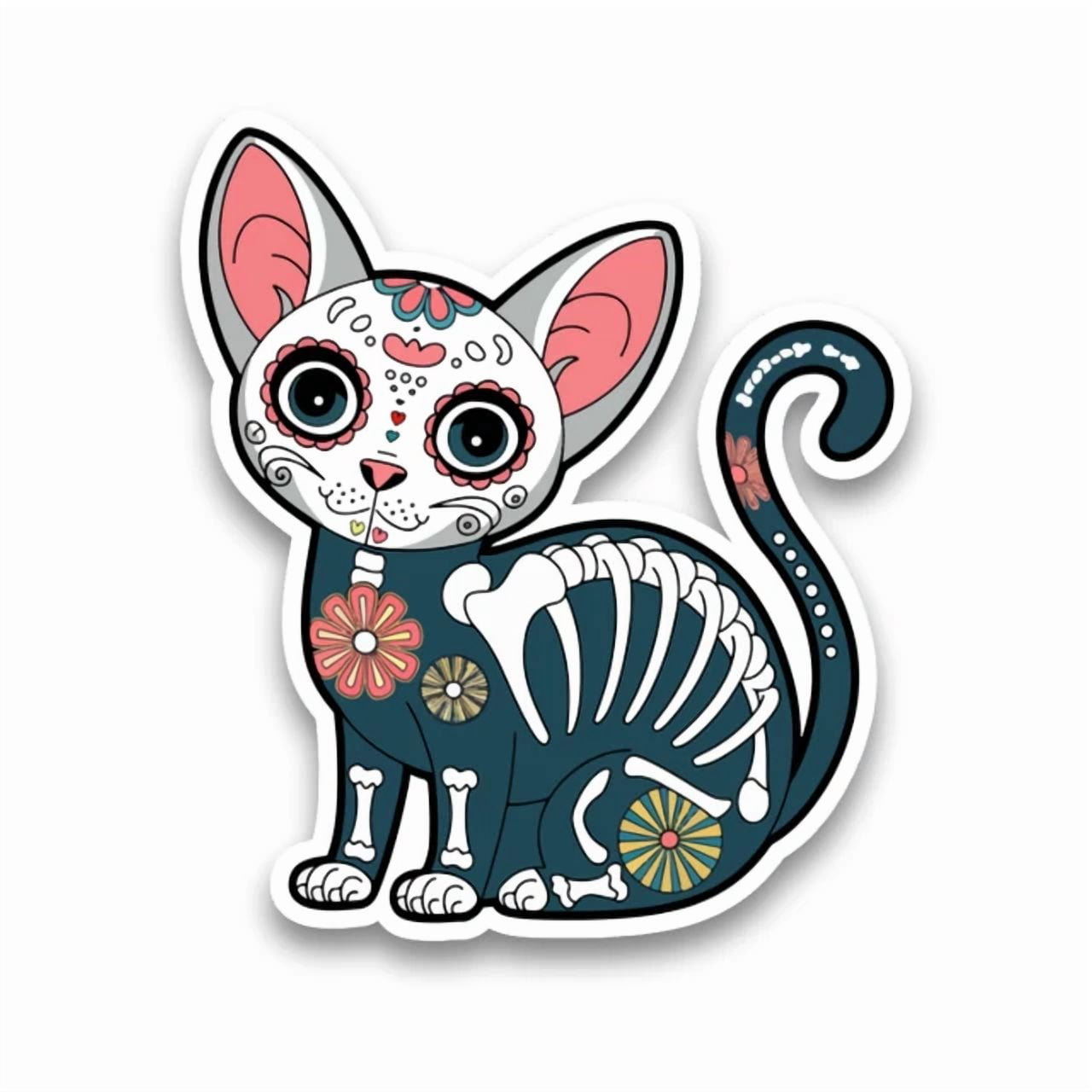 DOPASTICKER Sphynx Cat Me.Xi.Can Day Of The Dead Sticker Decal Car ...