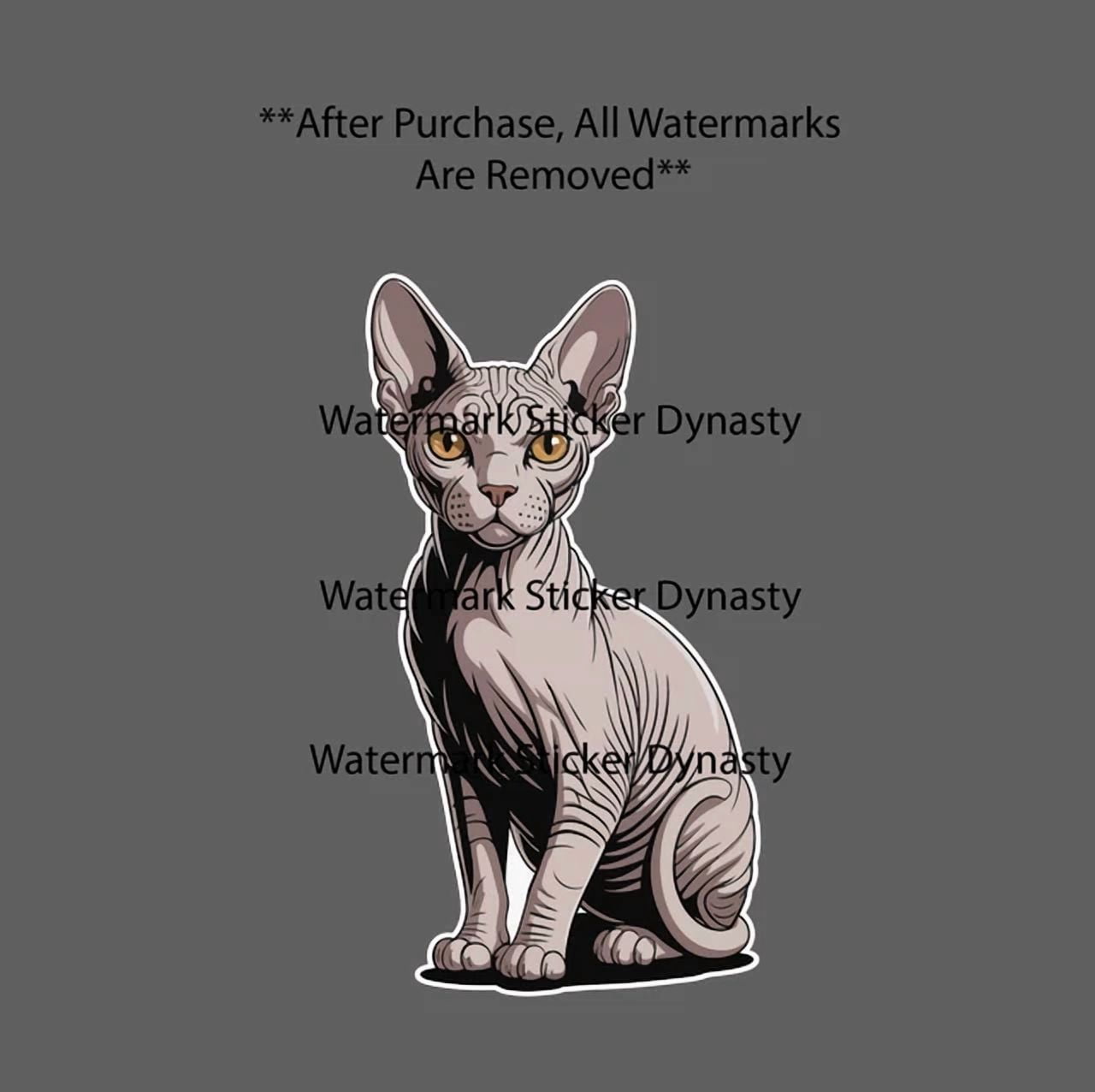 DOPASTICKER Sphynx Cat Sticker Animal Pet Family Hairless Friend ...