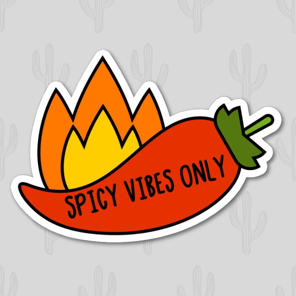 DOPASTICKER Spicy, Chile, Hot Girl, Spicy Disaster, Good Vibes Only ...