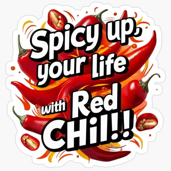 DOPASTICKER Spicy Up, Your Life With Red Chili Sticker Waterproof ...