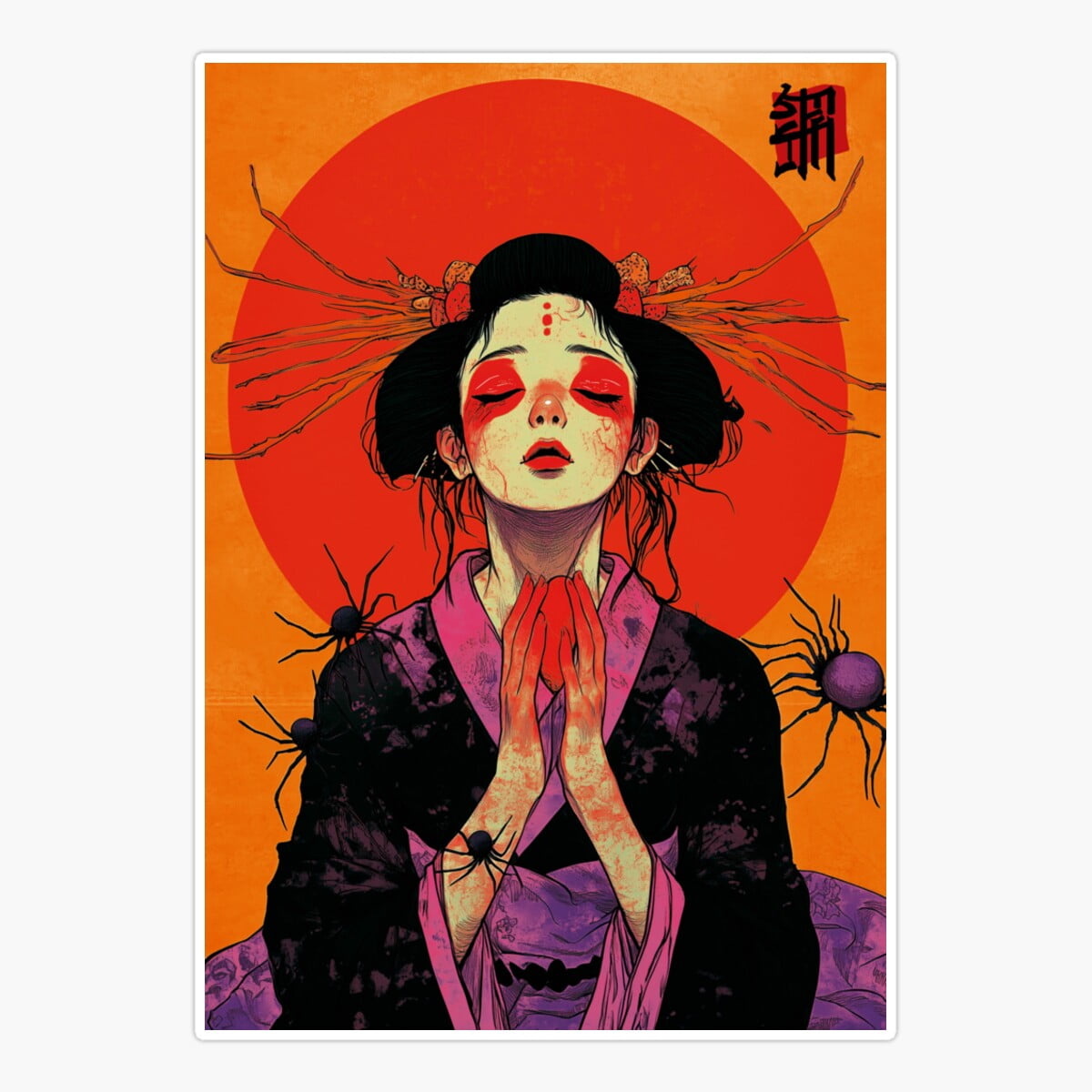 DOPASTICKER Spider Geisha: Ritual Under The Red Sun Sticker, Phone ...