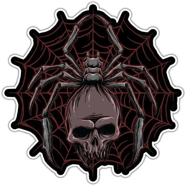 DOPASTICKER Spider Skull Net Black Widow Horror Car Window Sticker ...