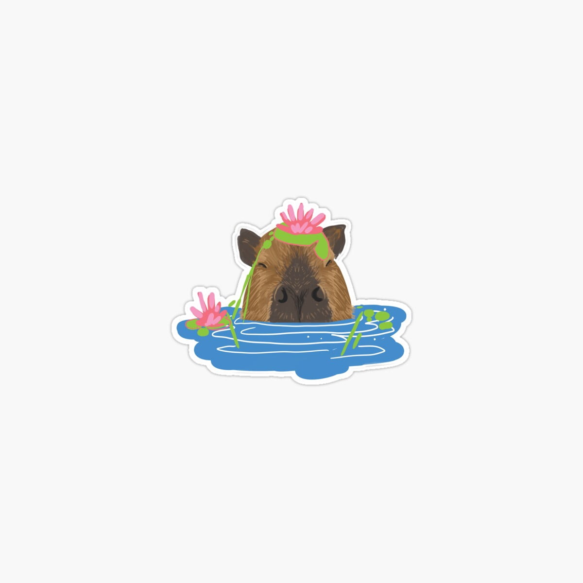 DOPASTICKER Splashy Capybara Sticker, Phone Sticker Car Stickers ...