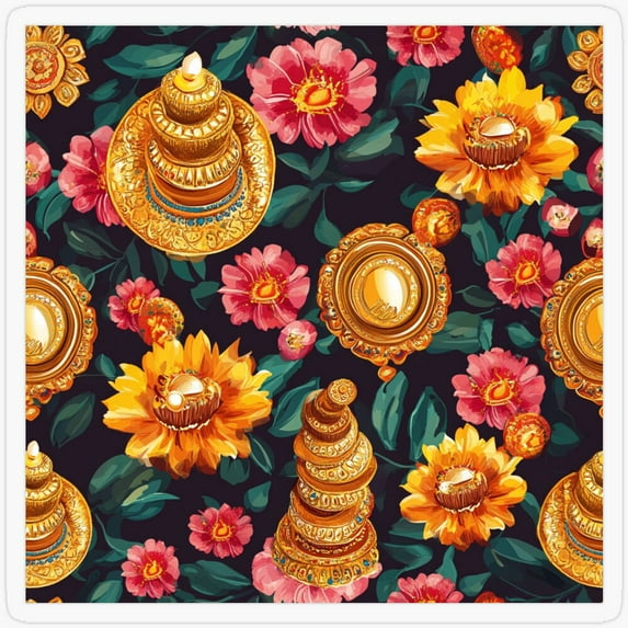 DOPASTICKER Splendor Of Indian Jewelry Sticker Phone Decal Water Bottle ...