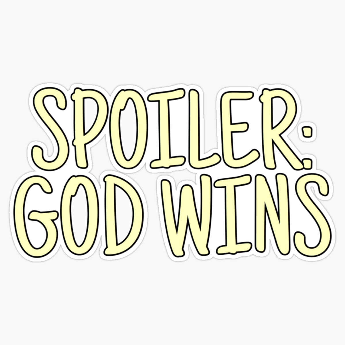 DOPASTICKER Spoiler God Wins Yellow Sticker, Phone Sticker Car Sticker ...