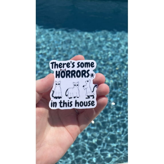 DOPASTICKER Spooky Cat Ghost Sticker Waterbottle Sticker Cute Ghost Sticker - Walmart.com