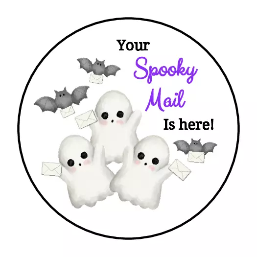 DOPASTICKER Spooky Happy Mail Hallo.Ween Ghost Envelope Seal Stickers ...