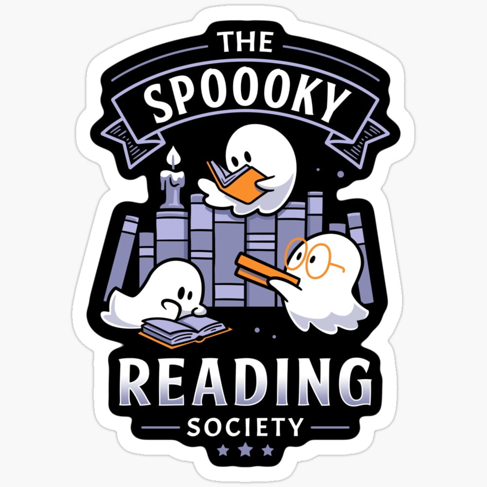 DOPASTICKER Spooky Reading Society - Cute Ghosts Sticker Phone Decal ...