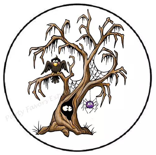 DOPASTICKER Spooky Tree Hallo.Ween Stickers Favors Gift You - Decorate ...