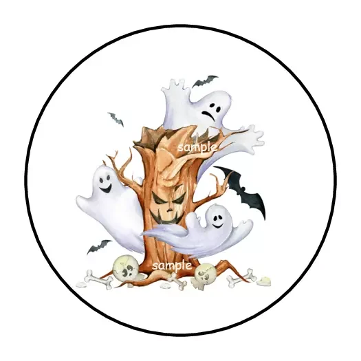 DOPASTICKER Spooky Tree Stickers Ghosts Bats Phone Decal Water Bottle ...