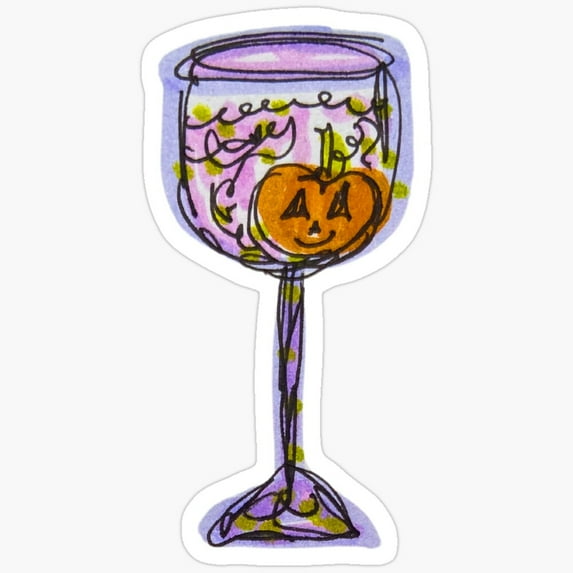 DOPASTICKER Spooky Wine Glass Sticker Phone Sticker, Latop Sticker ...