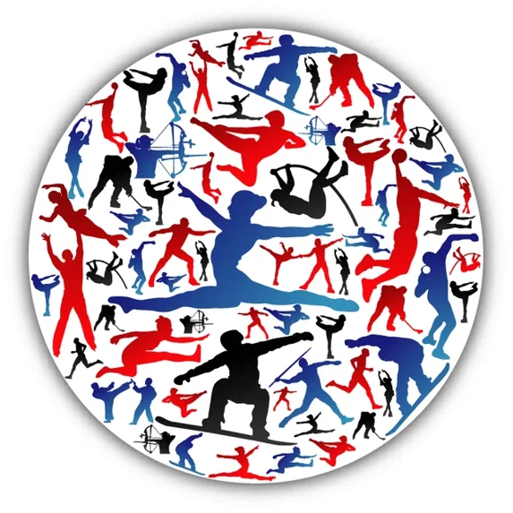 DOPASTICKER Sport Silhouettes Circle Composition Sticker Decal Phone ...
