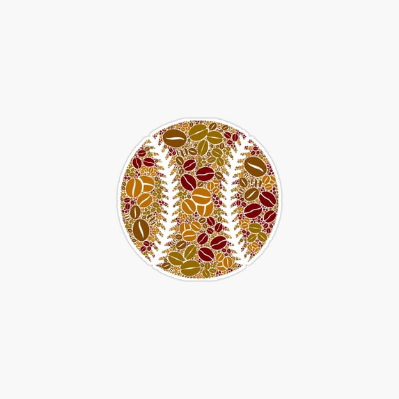 DOPASTICKER Sports Baseball Ball Coffee Bean Sticker, Phone Sticker Car ...